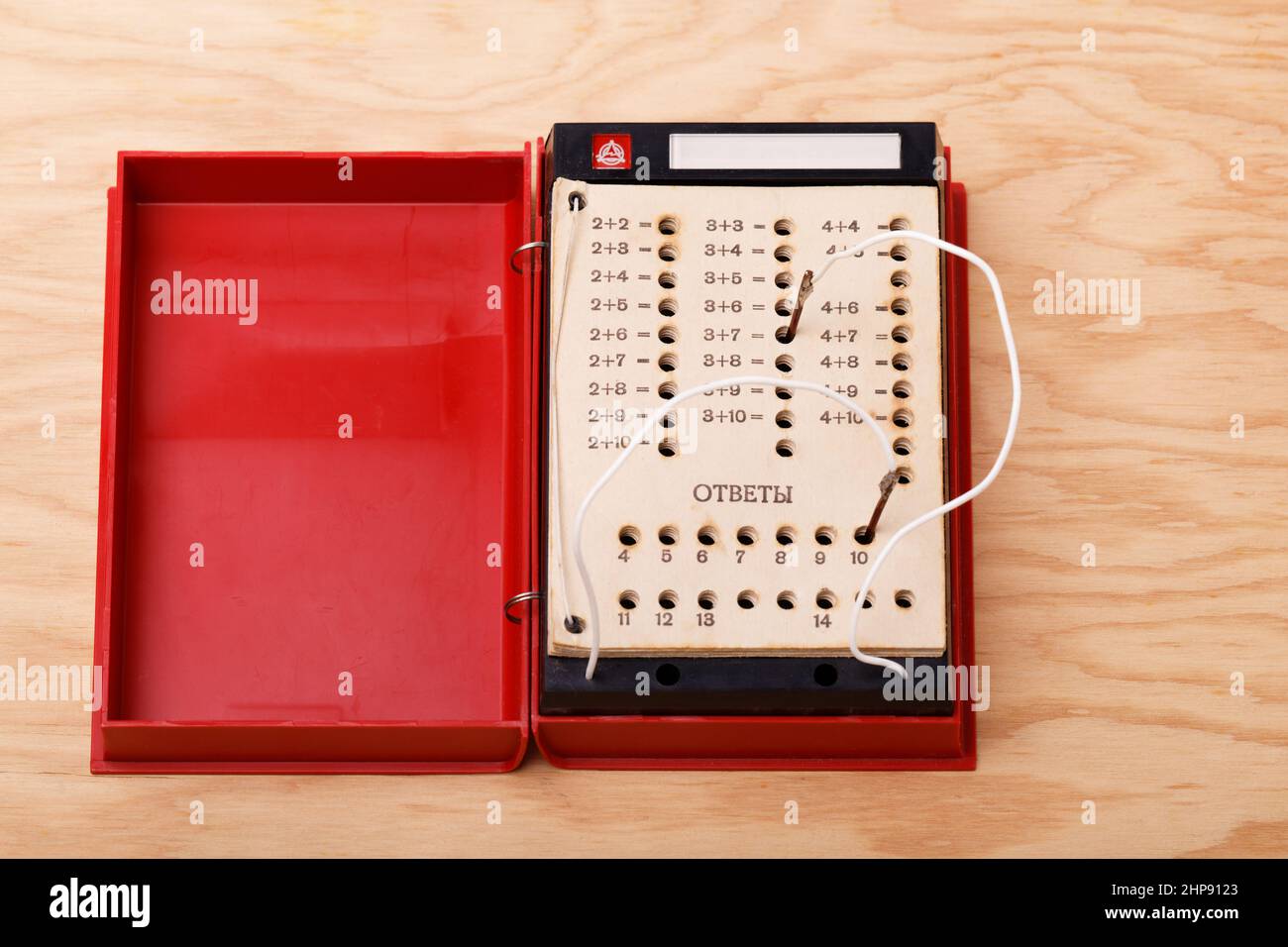 Educational calculating machine. Electronic retro calculator Stock ...