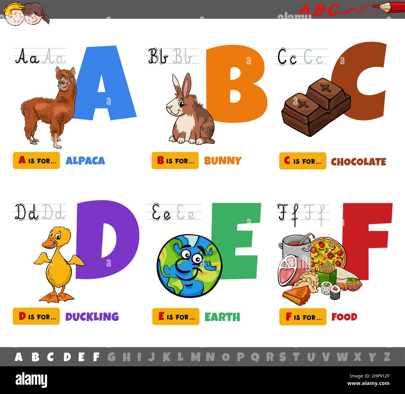 Alphabet letters cartoon hi-res stock photography and images - Alamy