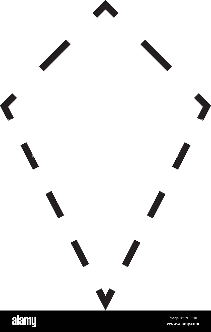 Kite symbol dashed shape vector icon for creative graphic design ui ...