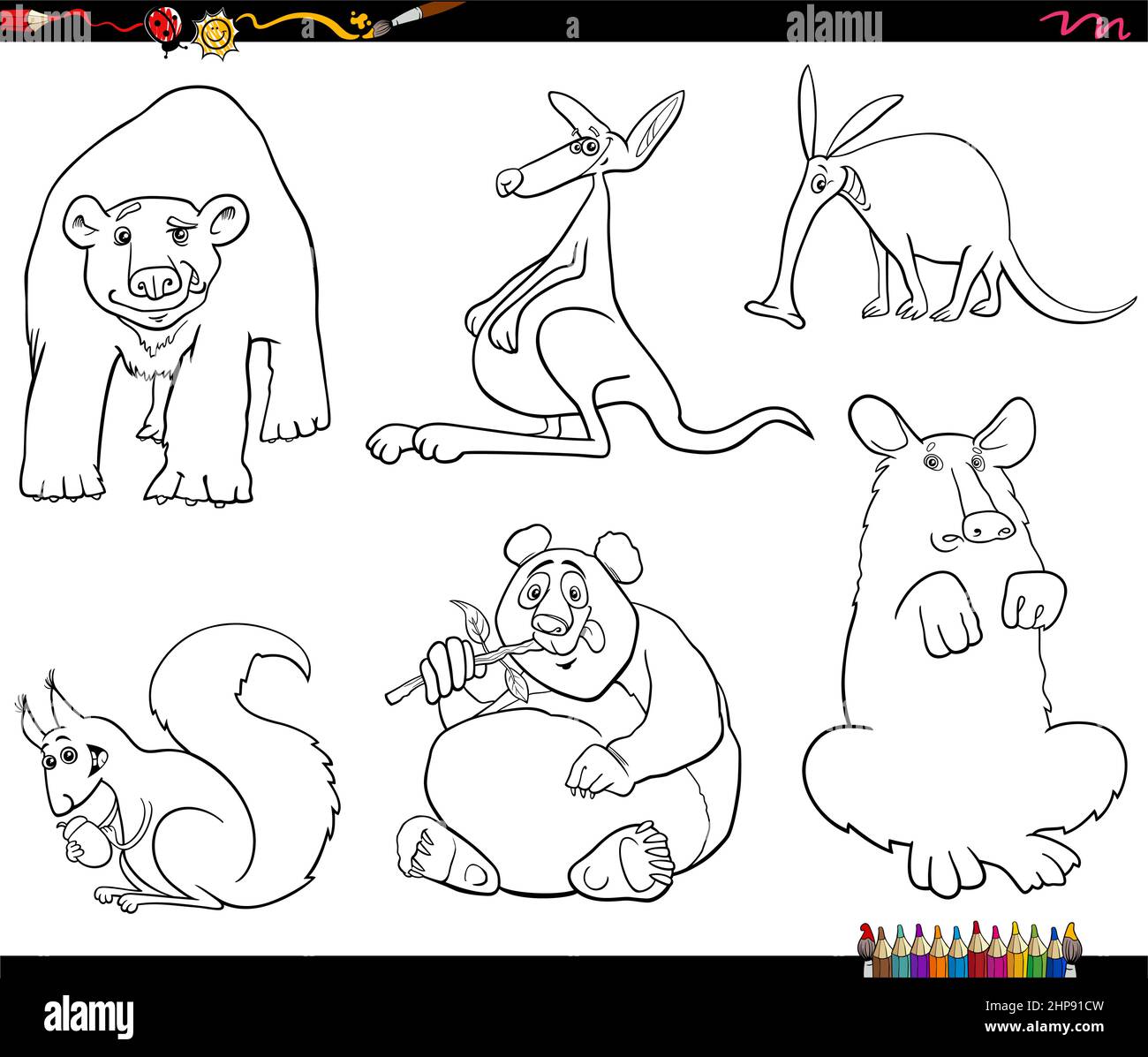 Set cute panda characters Stock Vector Images - Alamy