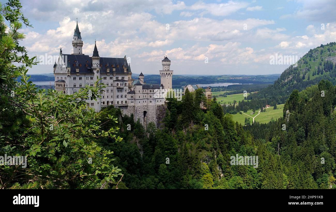 Beautiful view of the Neuschwanstein Castle Stock Photo - Alamy