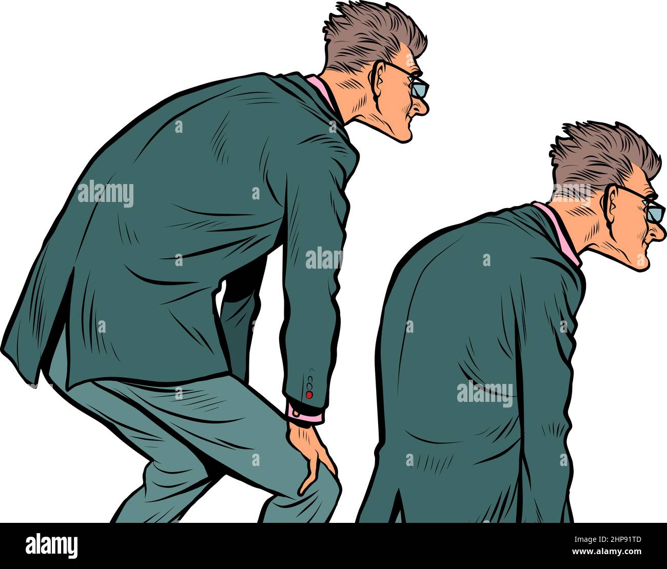 Cartoon man looking at watch hi-res stock photography and images - Alamy