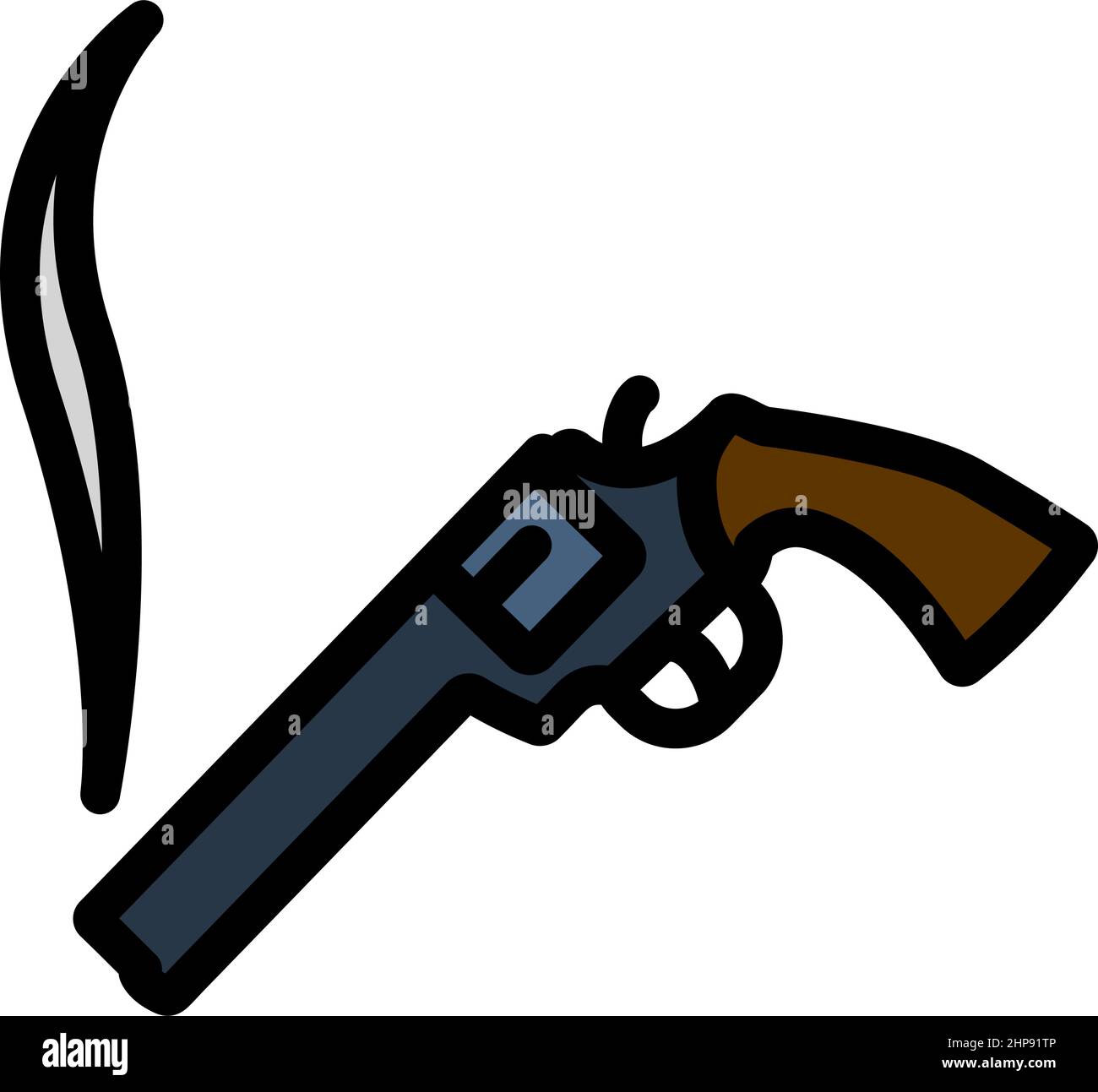 Smoking Revolver Icon Stock Vector Image & Art - Alamy
