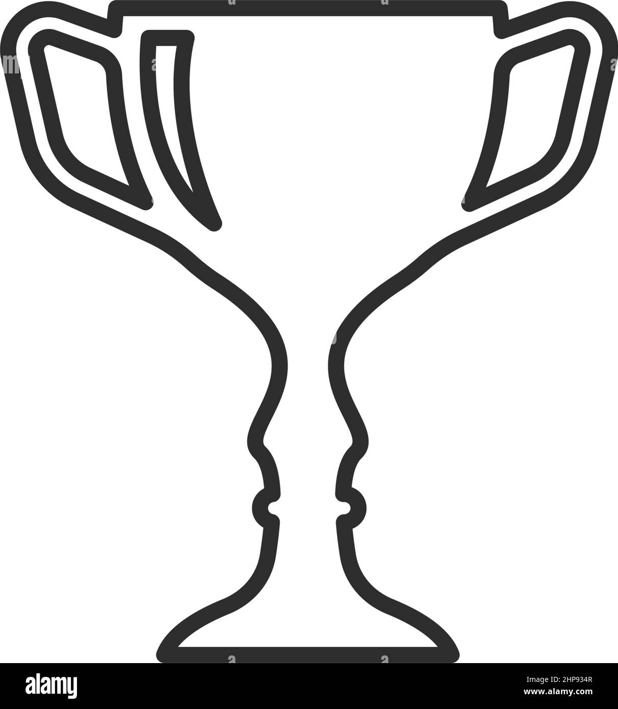 Trophy line illustration vector icon of winner illustration design ...