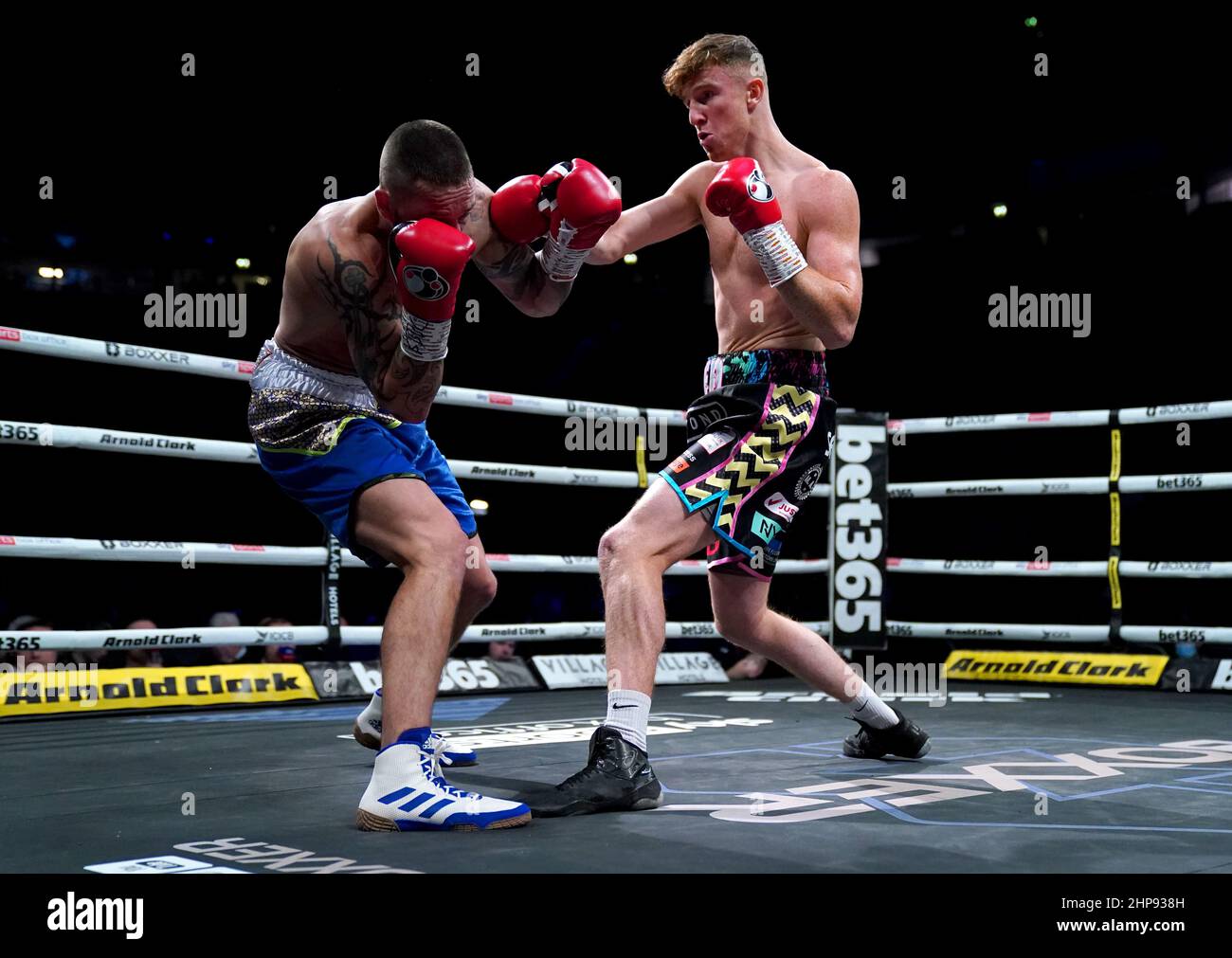 Brad Rea (right) in action against Craig McCarthy during their ...