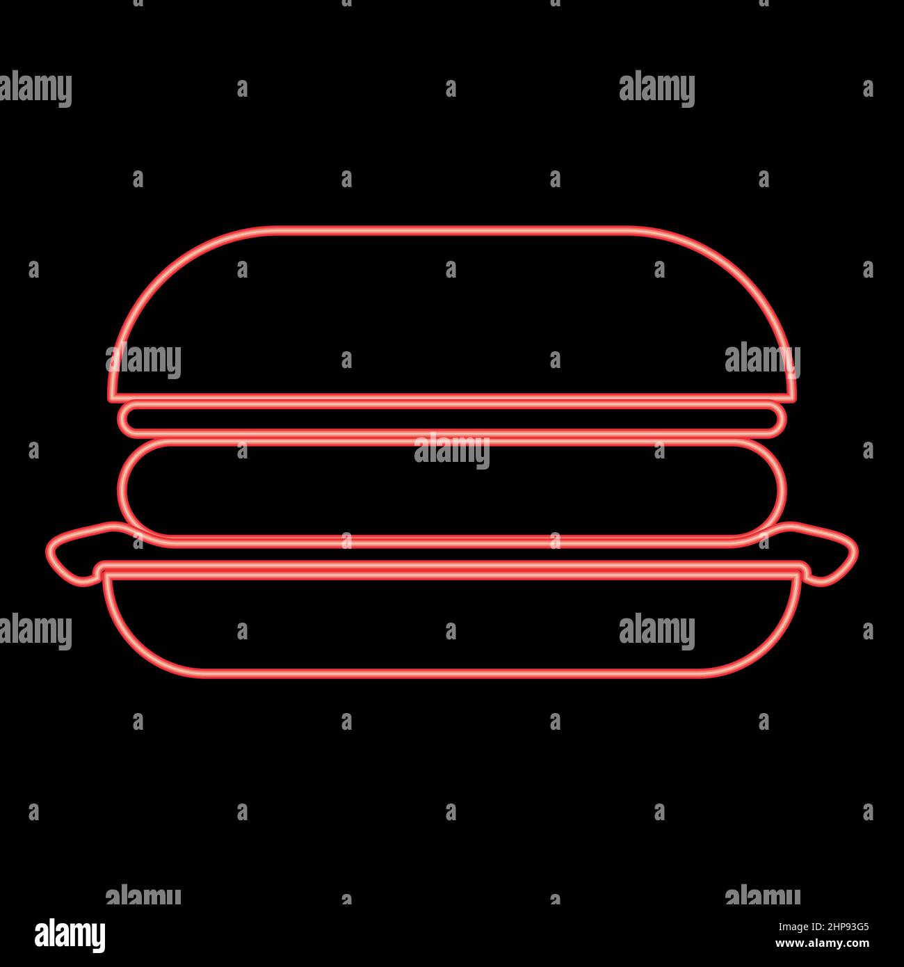 Neon burger red color vector illustration image flat style Stock Vector ...