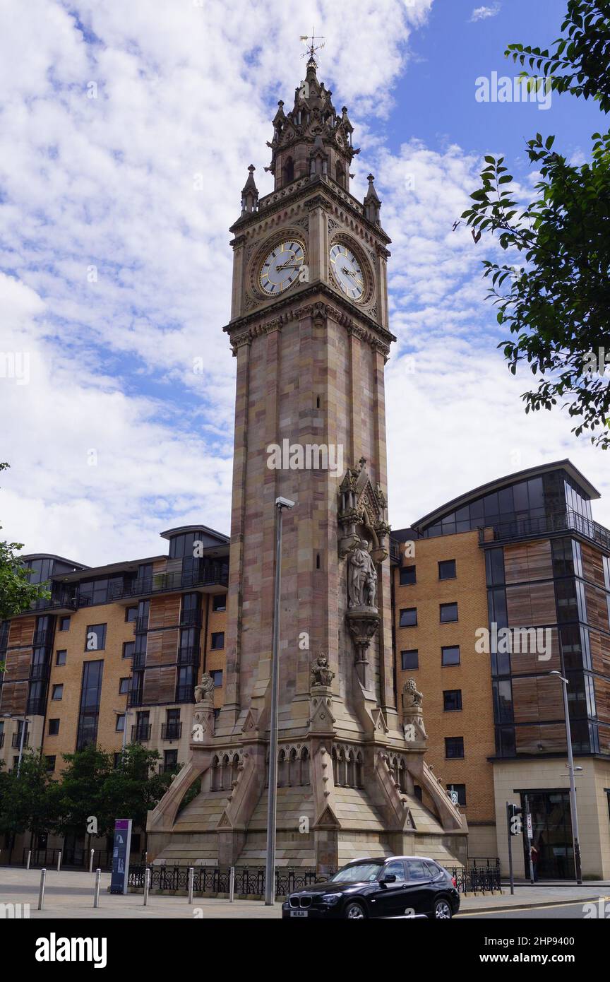 The Albert Memorial Clock in Queen's Square in Belfast, Northern ...