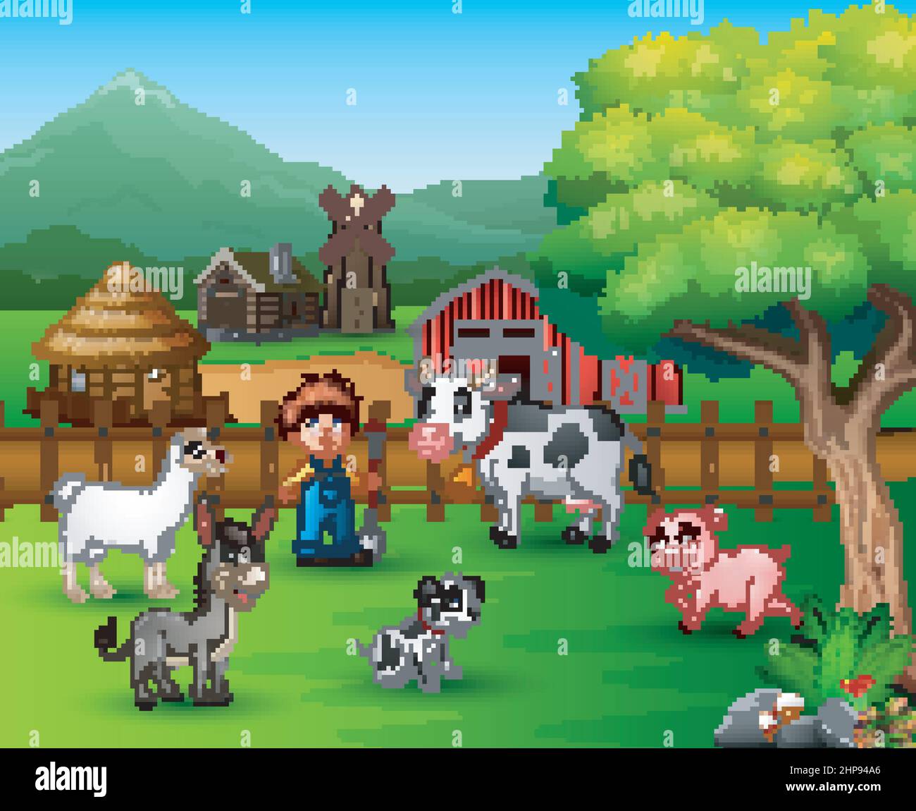 Farming isolated tree in farmers field Stock Vector Images - Alamy