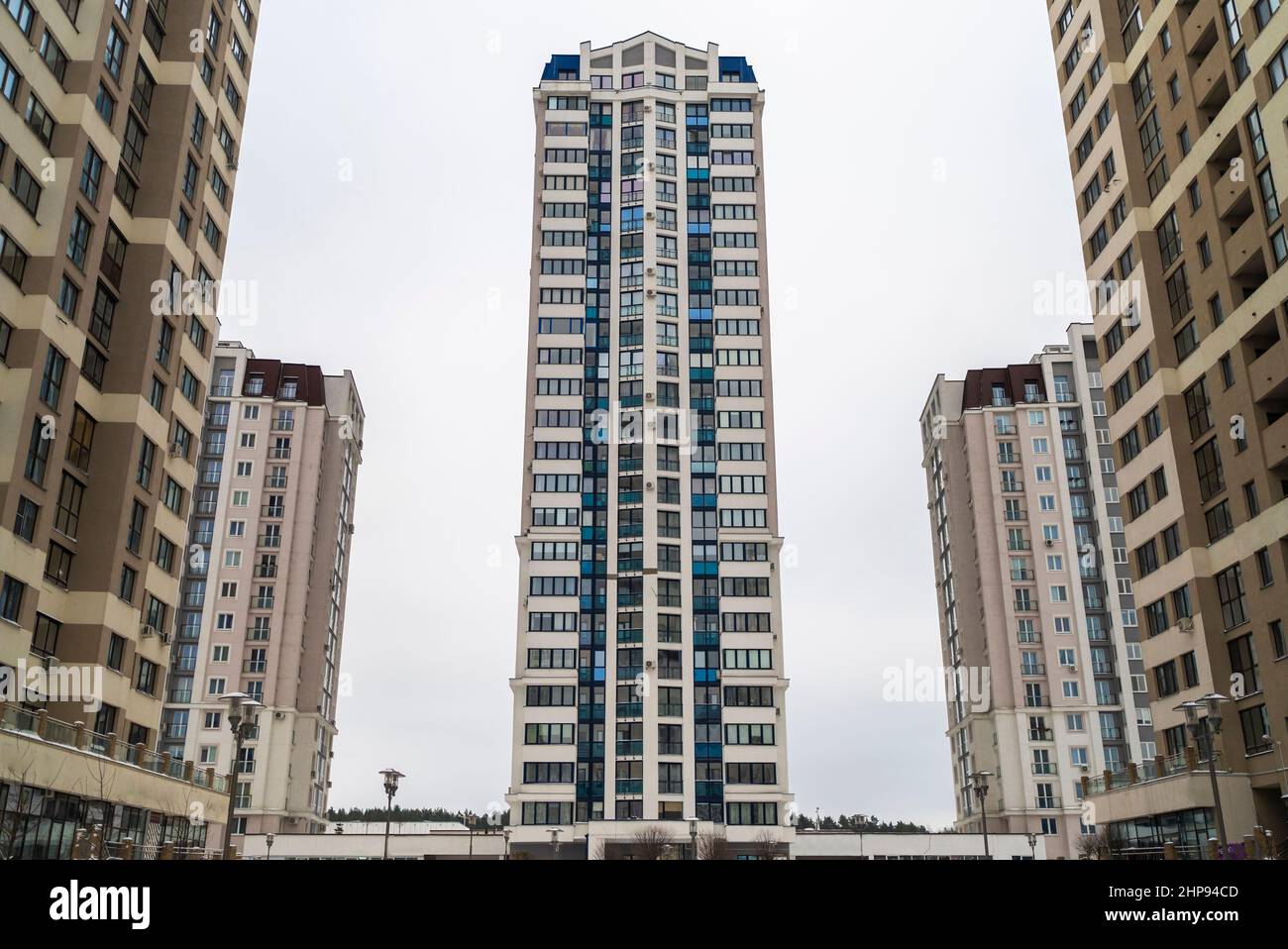 modern city building on gray sky background Stock Photo - Alamy