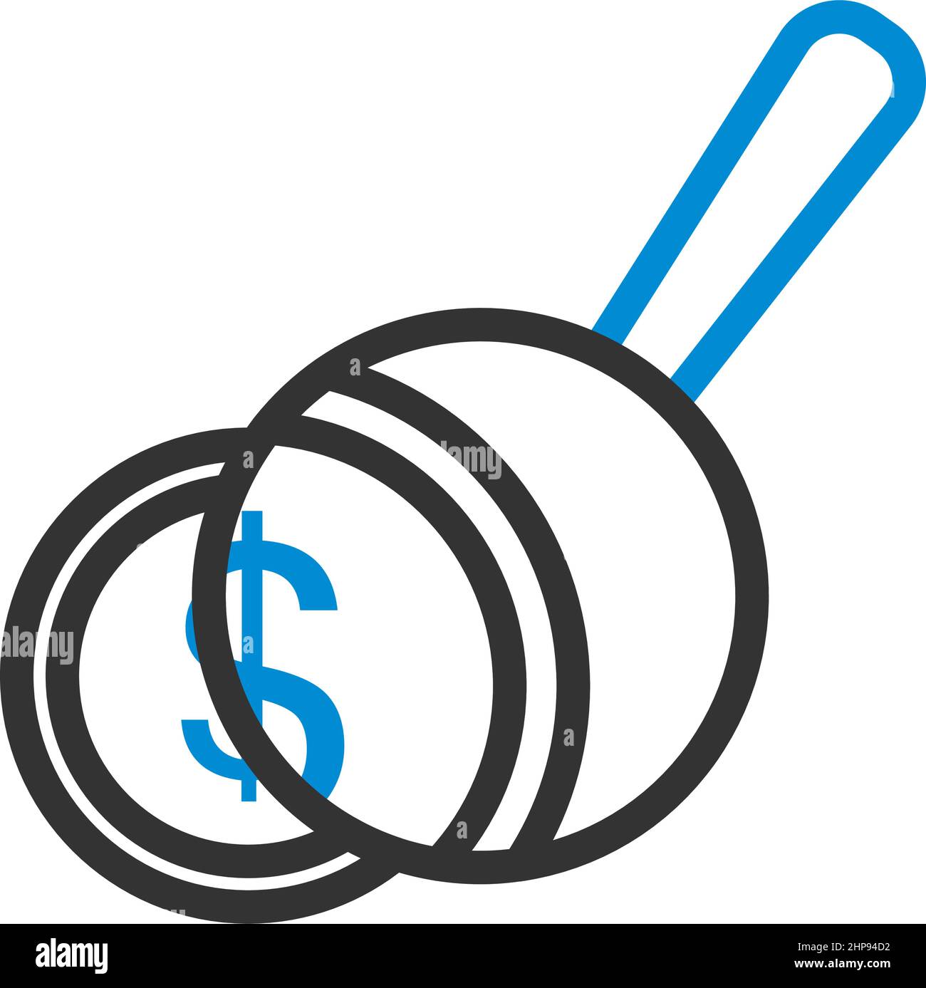 Magnifying glass on stack Stock Vector Images - Alamy