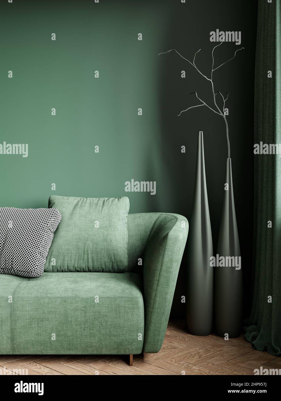 Beautiful interior of a modern room. Bright and clean design. 3D ...