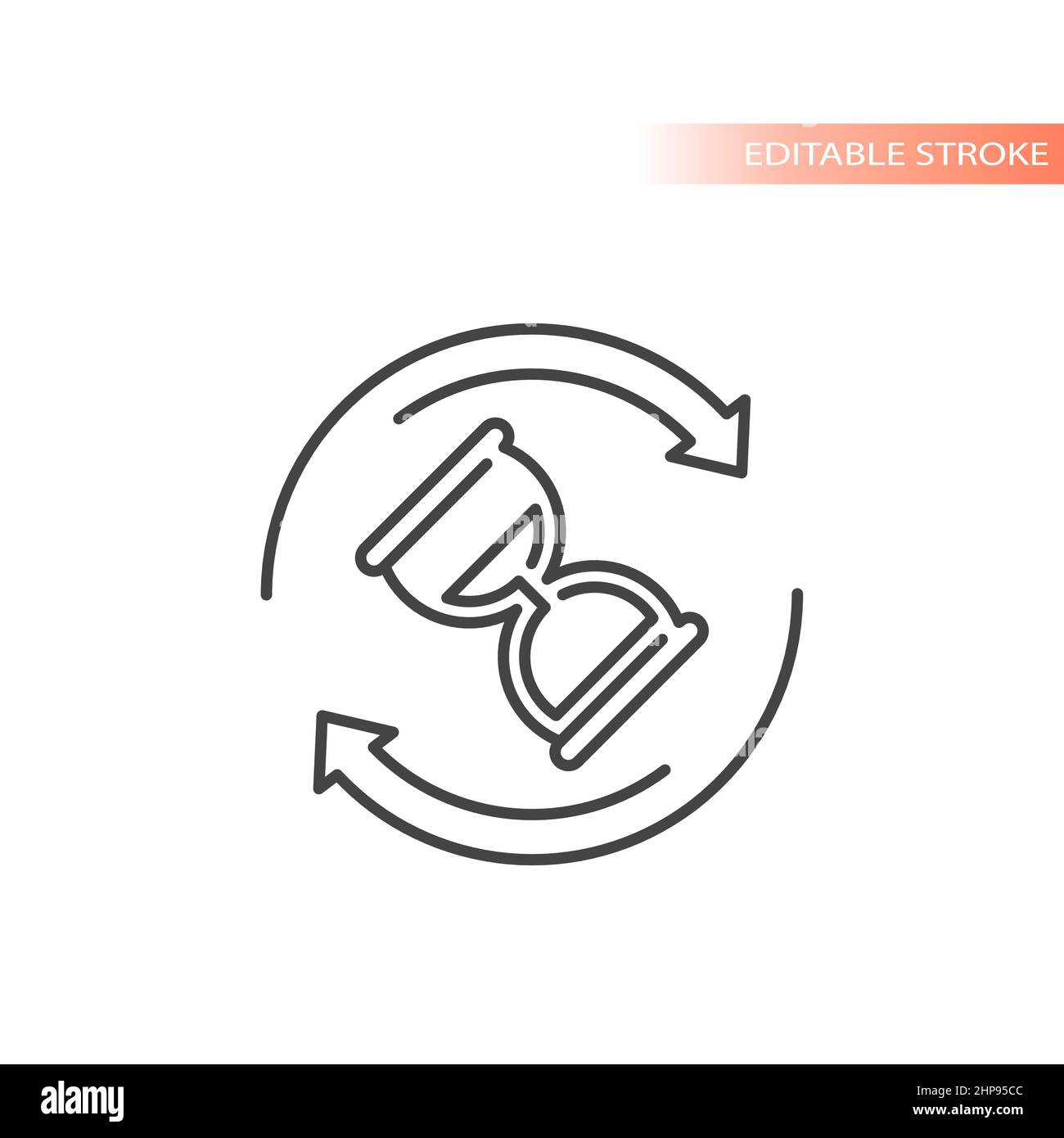 Hourglass in circle arrows outlined vector icon Stock Vector Image ...