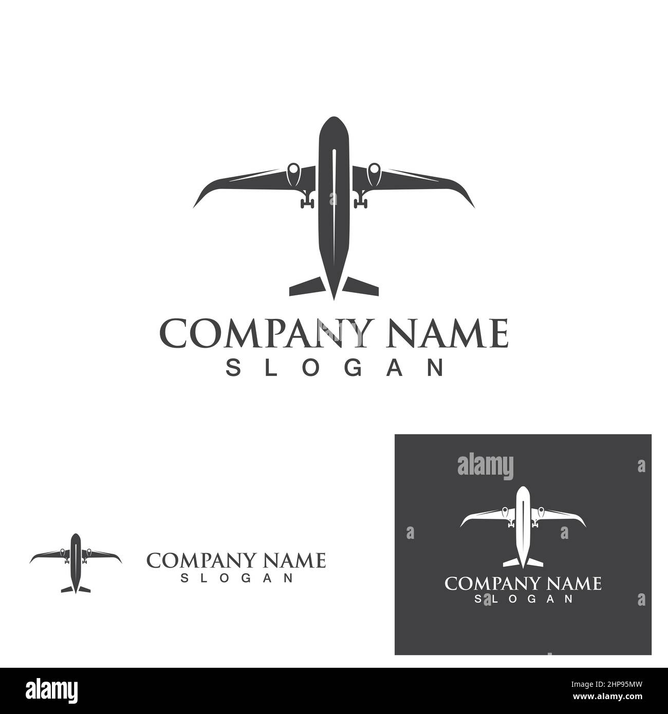 Aircraft vector logo design template Black and White Stock Photos ...
