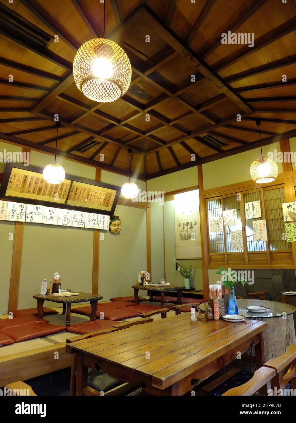 Kyoto, MAY 2 2011 - Interior view of a traditional Japanese restaurant ...