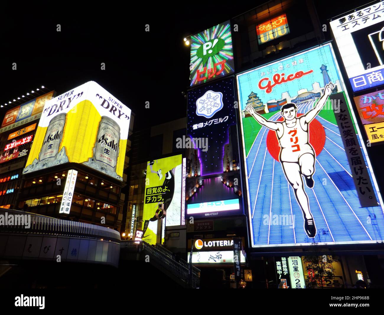 Osaka, MAY 2 2011 - Night classical view of Dotonbori Glico Sign Stock ...