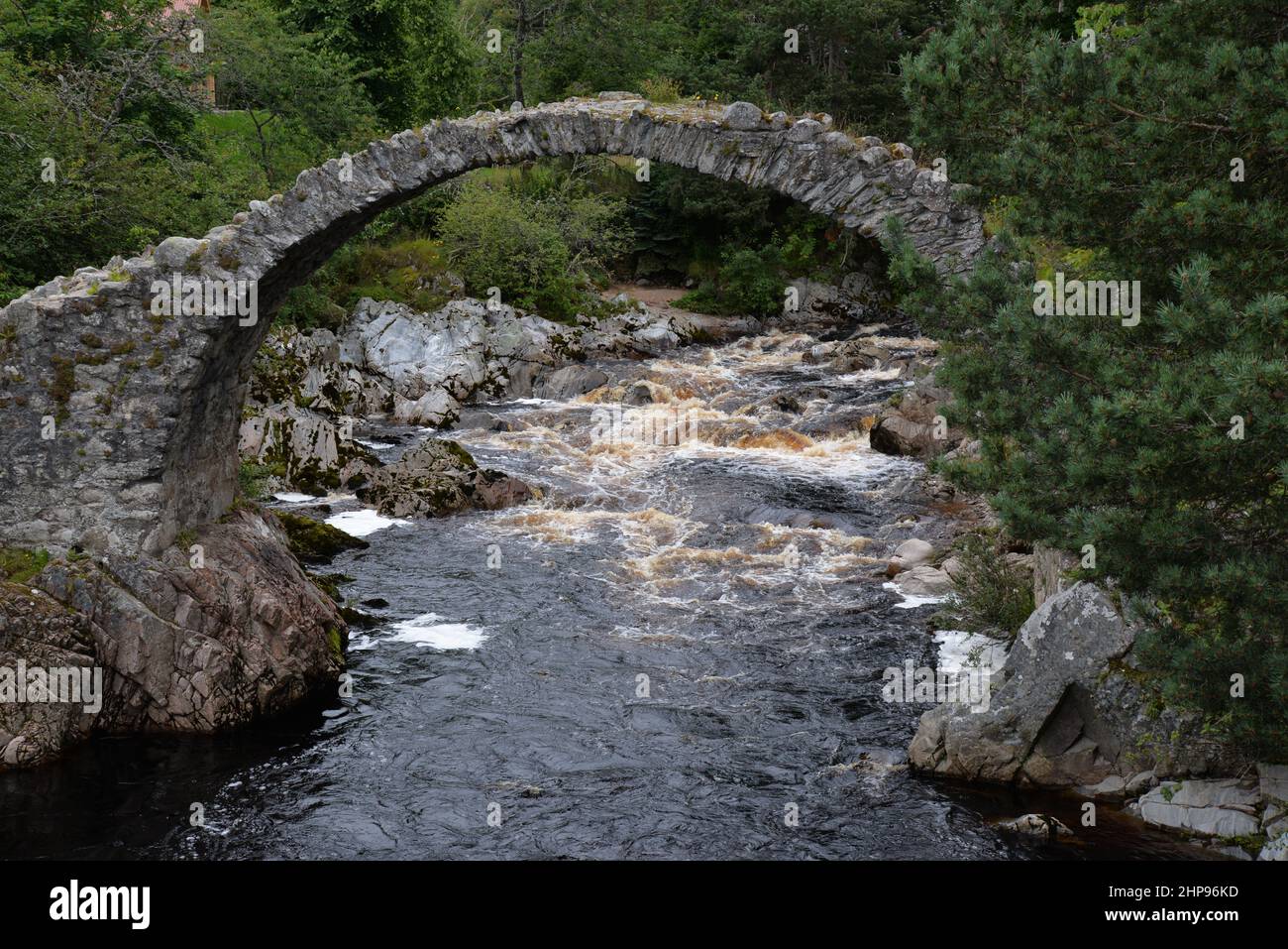 Old Packhorse Bridge, Carrbridge, Scotland Stock Photo - Alamy