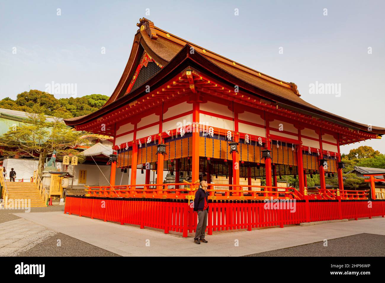 Kyoto, MAY 2 2011 - Sunny view of the Fushimiinari Shrine Outer Oratory ...