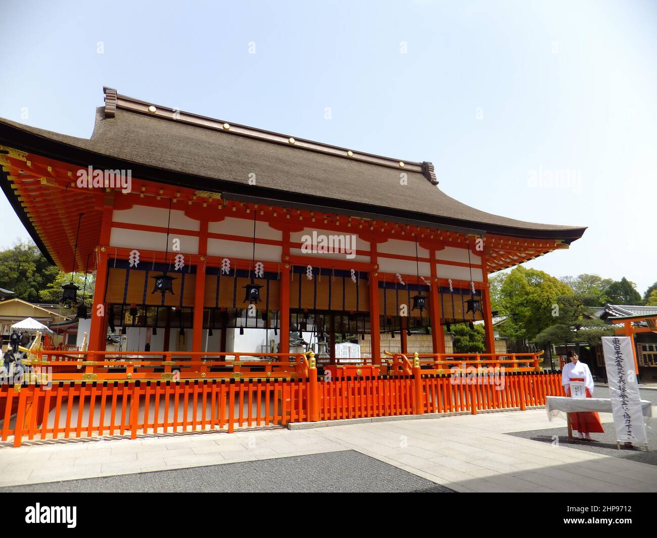Kyoto, MAY 2 2011 - Sunny view of the Fushimiinari Shrine Outer Oratory ...