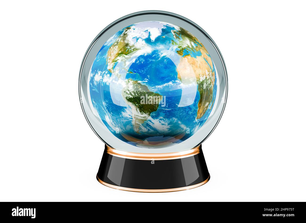 Crystal ball with Earth Globe inside. Forecasting and prediction for ...