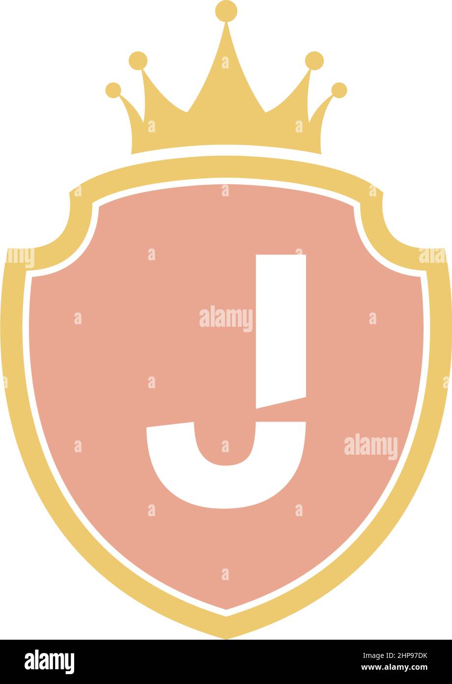 Letter J with shield icon logo design illustration Stock Vector Image ...
