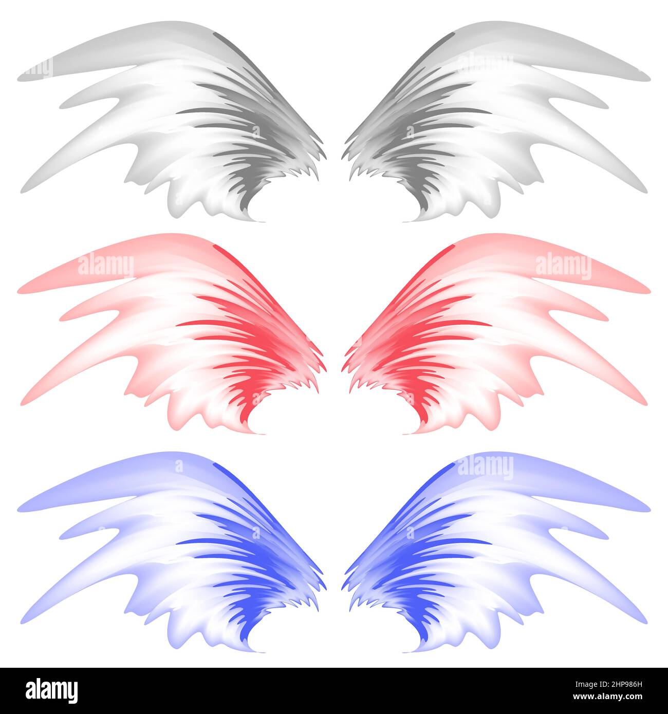 Angel or Phoenix Wings on White Background. Winged Logo Design. Part of ...