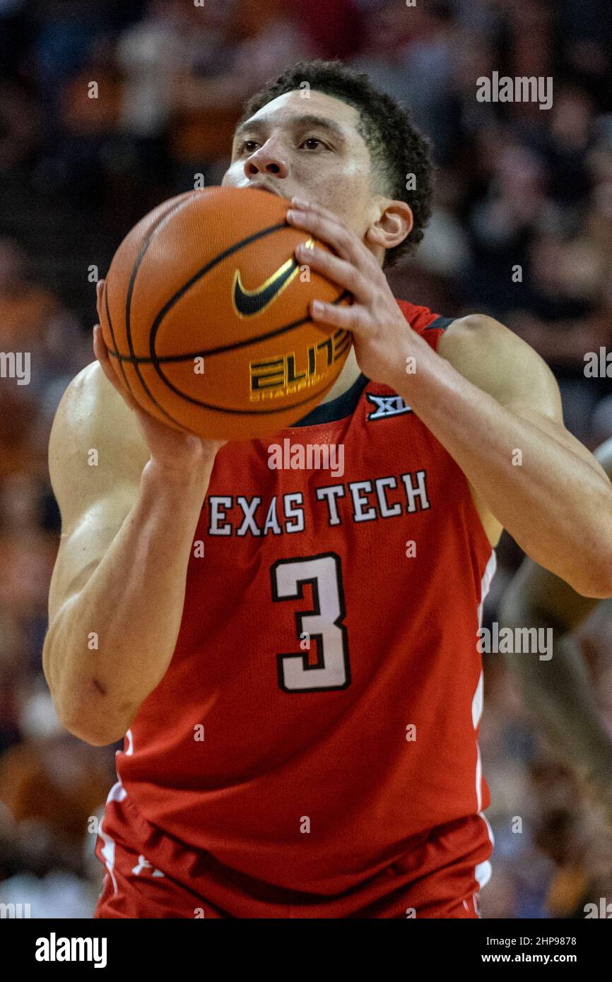Center. 19th Feb, 2022. Clarence Nadolny #3 of the #11 Texas Tech Red ...