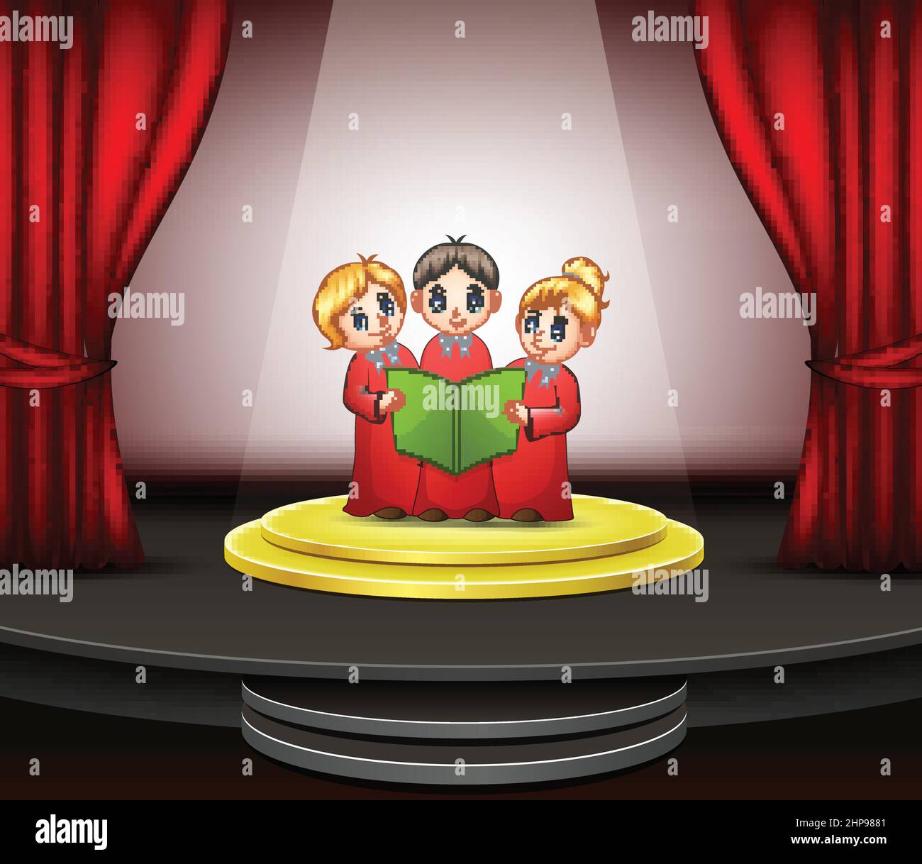 Children performing show Stock Vector Images - Alamy
