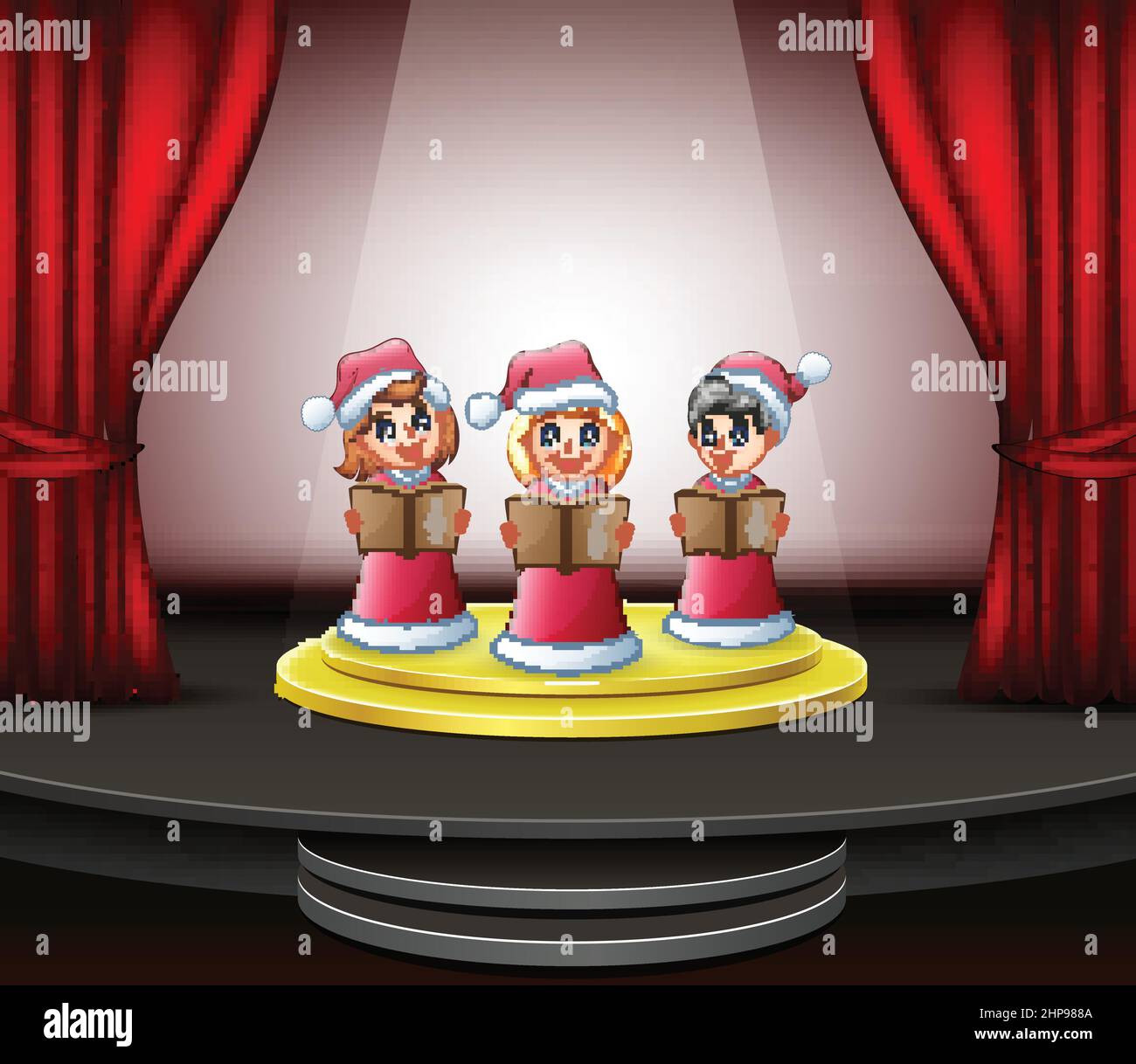 Singing santa vintage Stock Vector Images - Alamy
