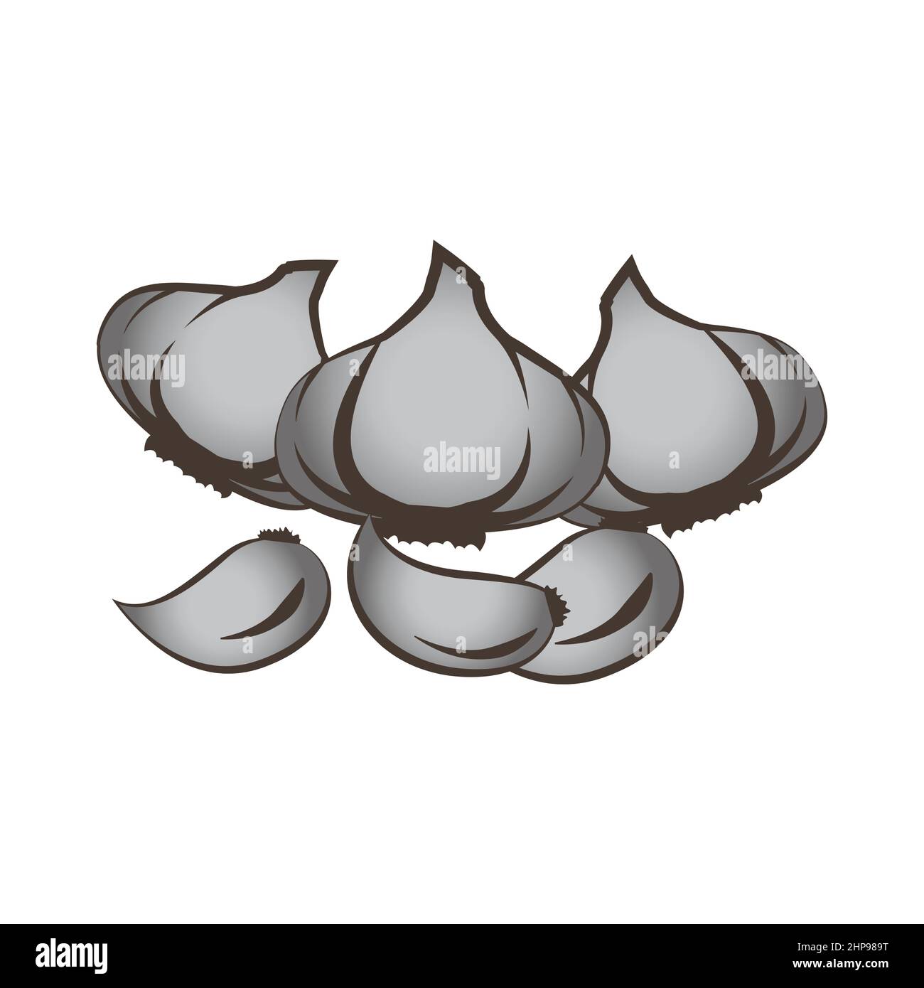 Garlic Cartoon Outline