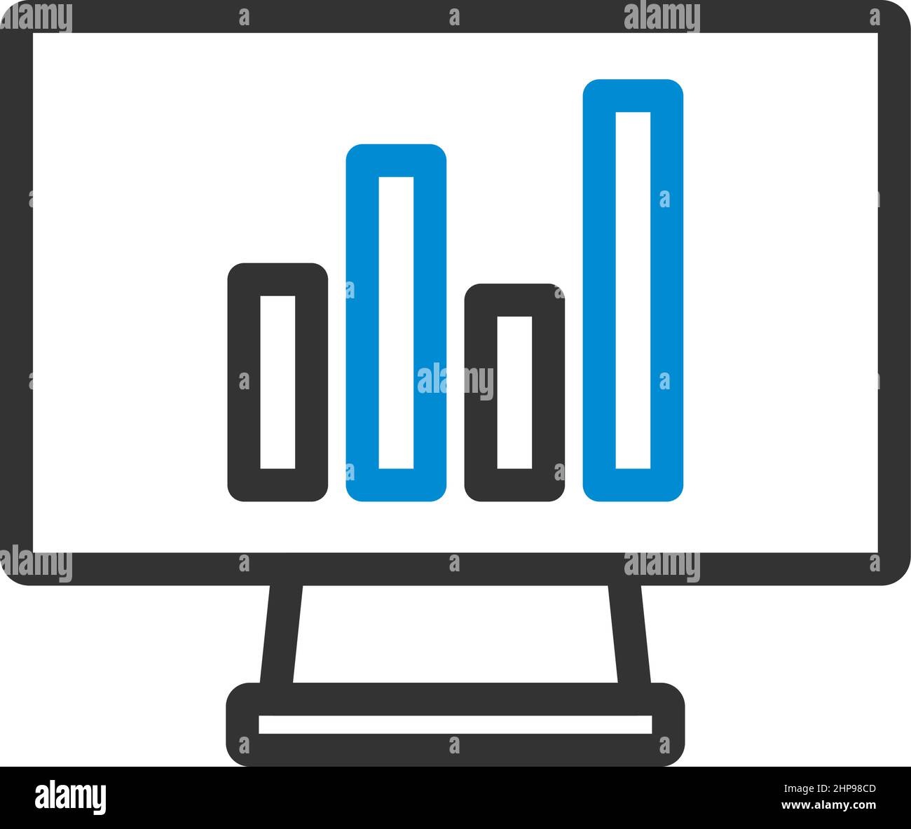 Monitor With Analytics Diagram Icon Stock Vector Image & Art - Alamy