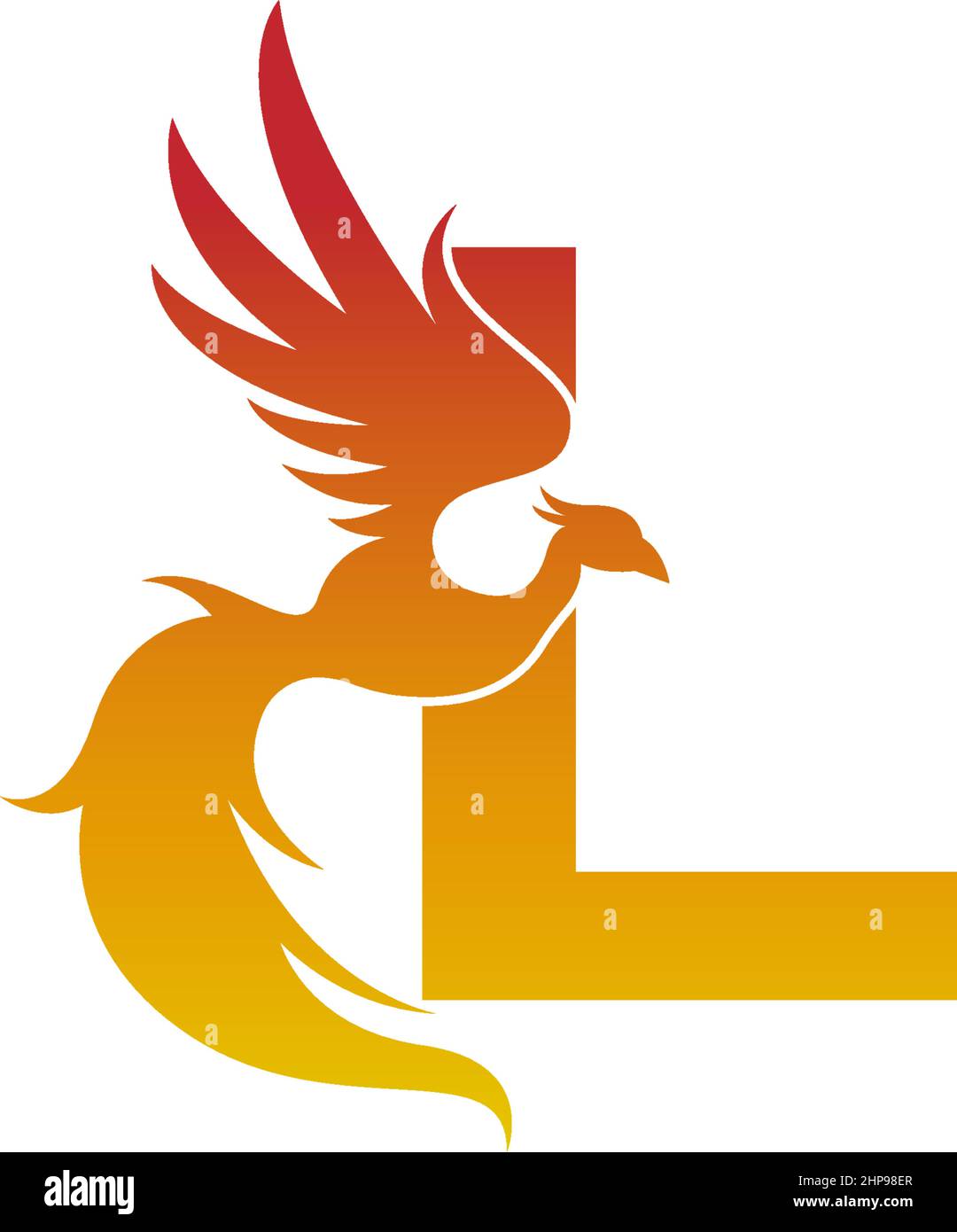 Letter L icon with phoenix logo design template Stock Vector Image ...