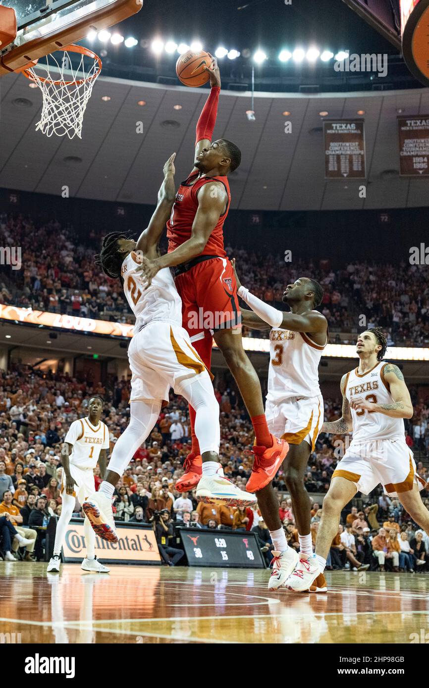 Center. 19th Feb, 2022. Bryson Williams #11 of the #11 Texas Tech Red ...