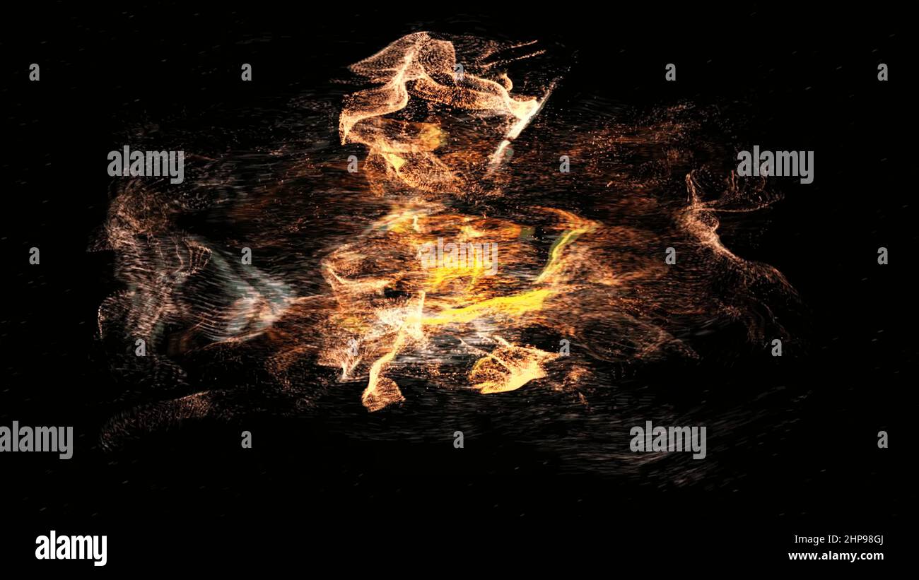 Black crescent in the oval shaped figure on black background, night sky ...