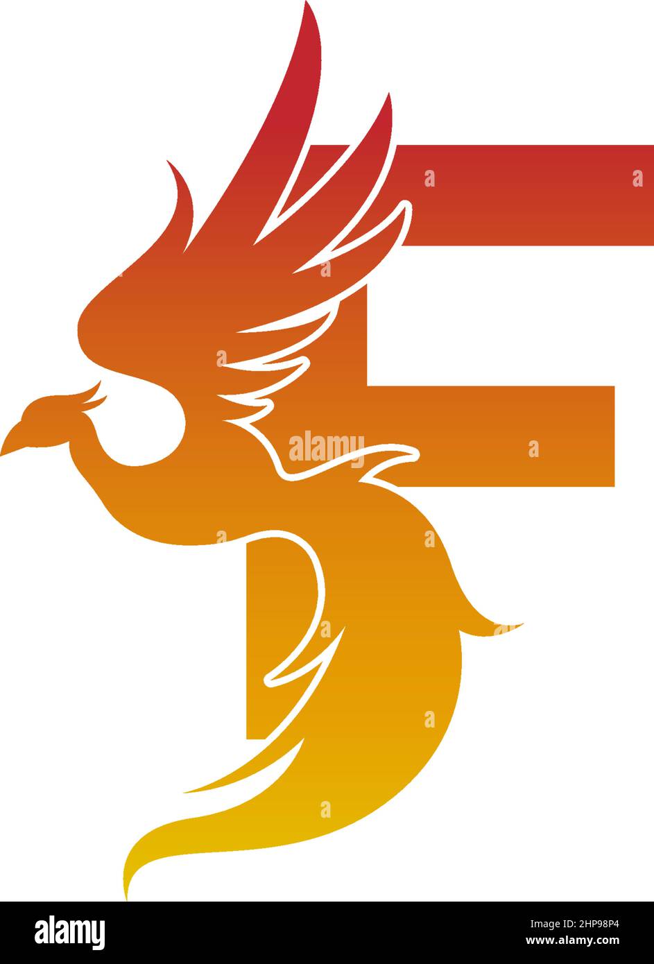 Letter F icon with phoenix logo design template Stock Vector Image ...