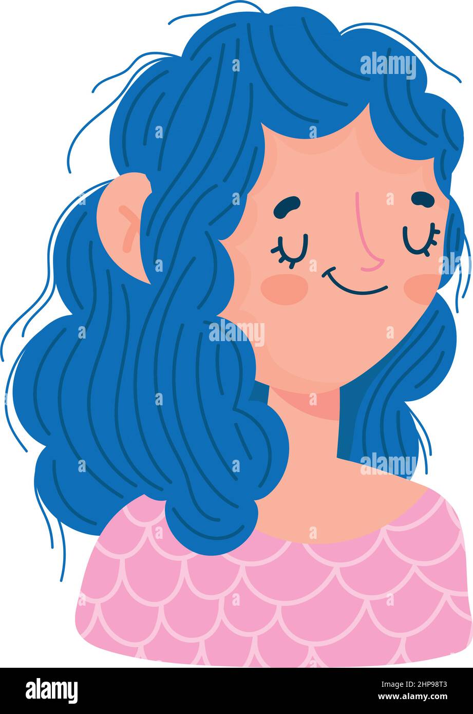 girl with blue hair Stock Vector Image & Art - Alamy