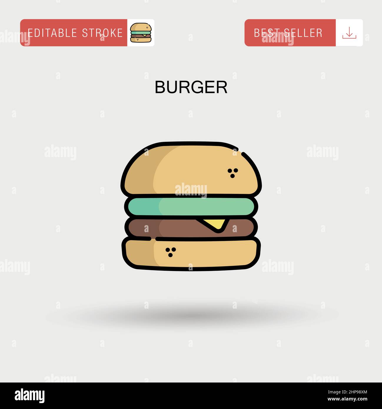 Simple burger icon vector Stock Vector Images - Alamy