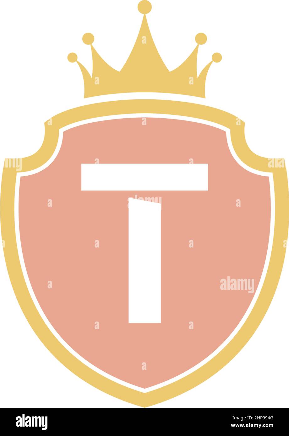 Letter T with shield icon logo design illustration Stock Vector Image ...