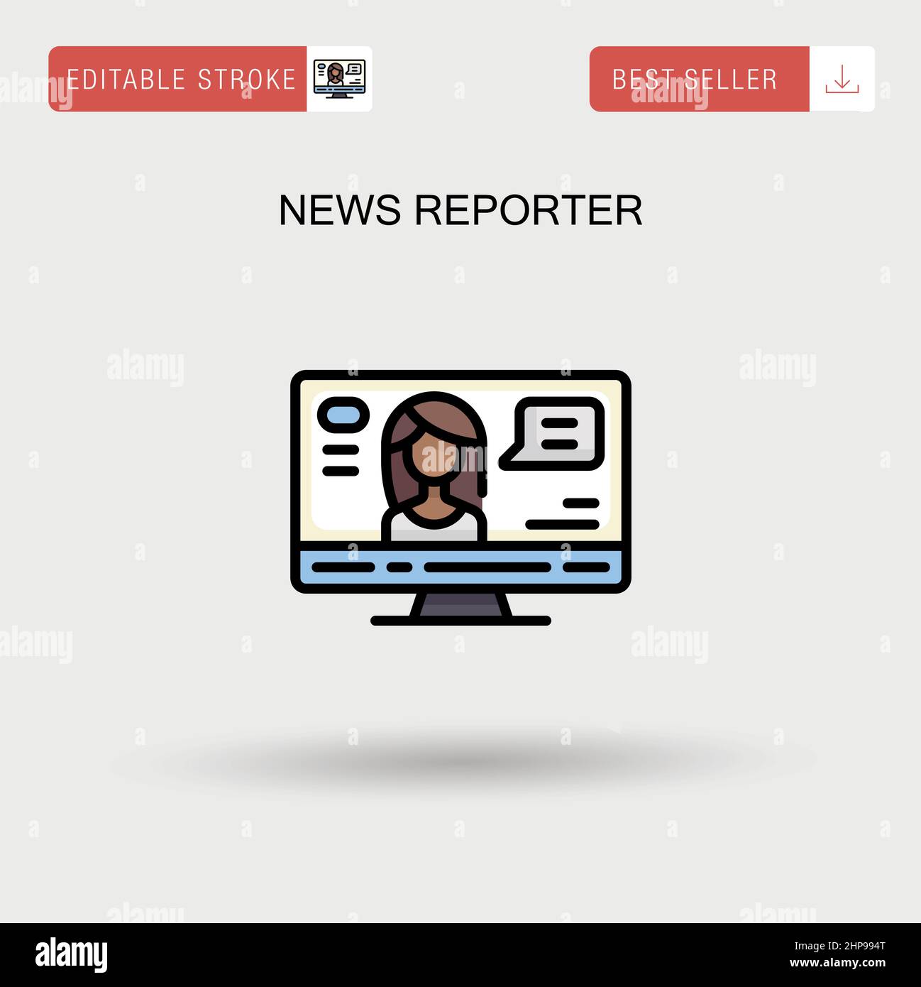 News reporter Simple vector icon Stock Vector Image & Art - Alamy