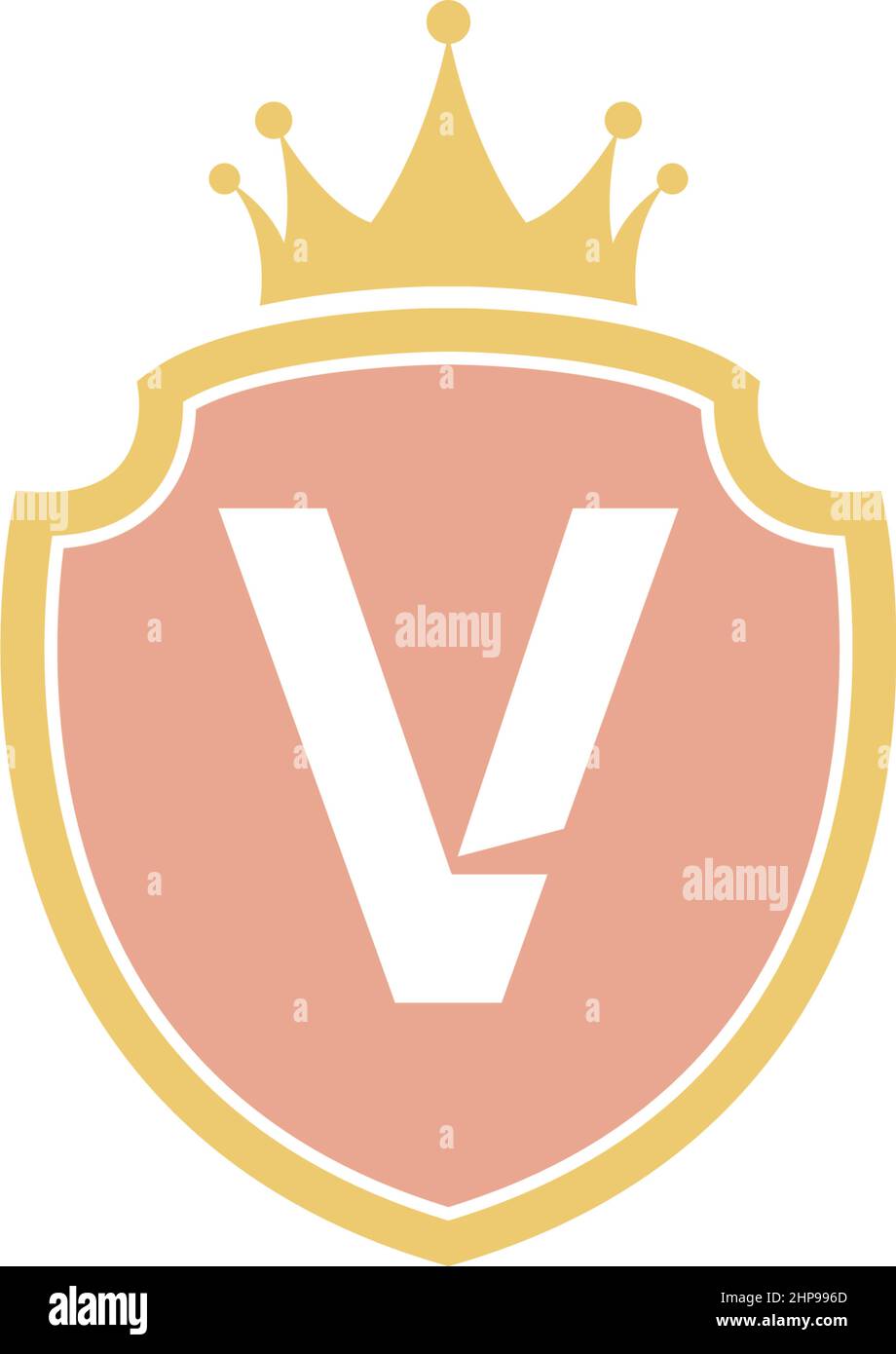 Letter V with shield icon logo design illustration Stock Vector Image ...