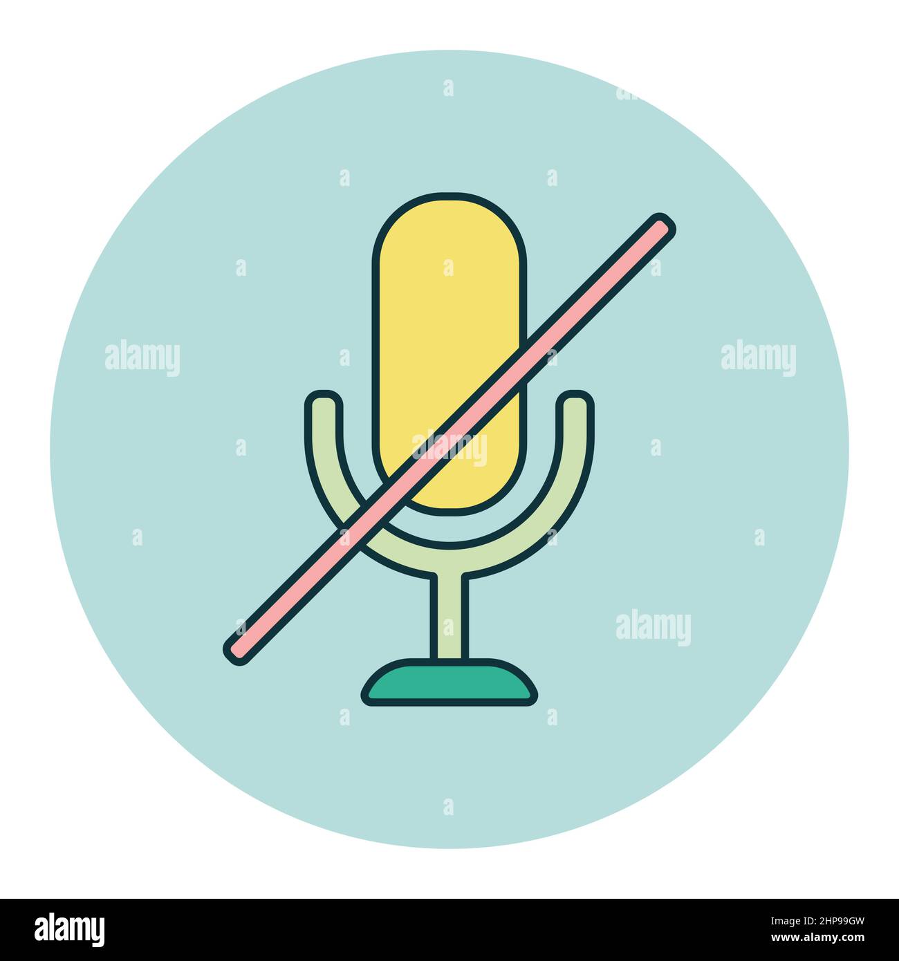 Microphone, mic mute vector icon Stock Vector Image & Art - Alamy