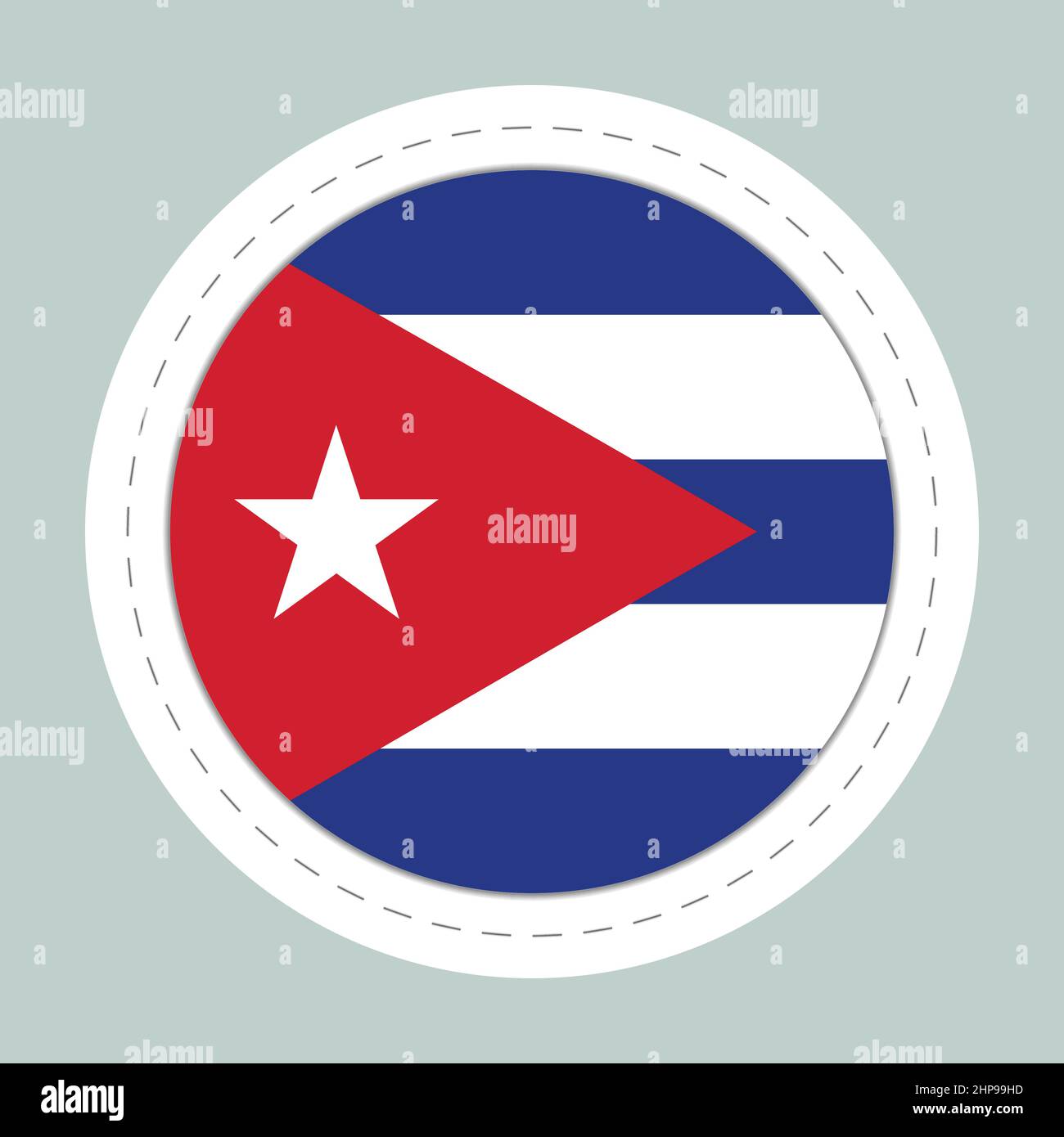 Sticker ball with flag of Cuba. Round sphere, template icon. Cuban ...
