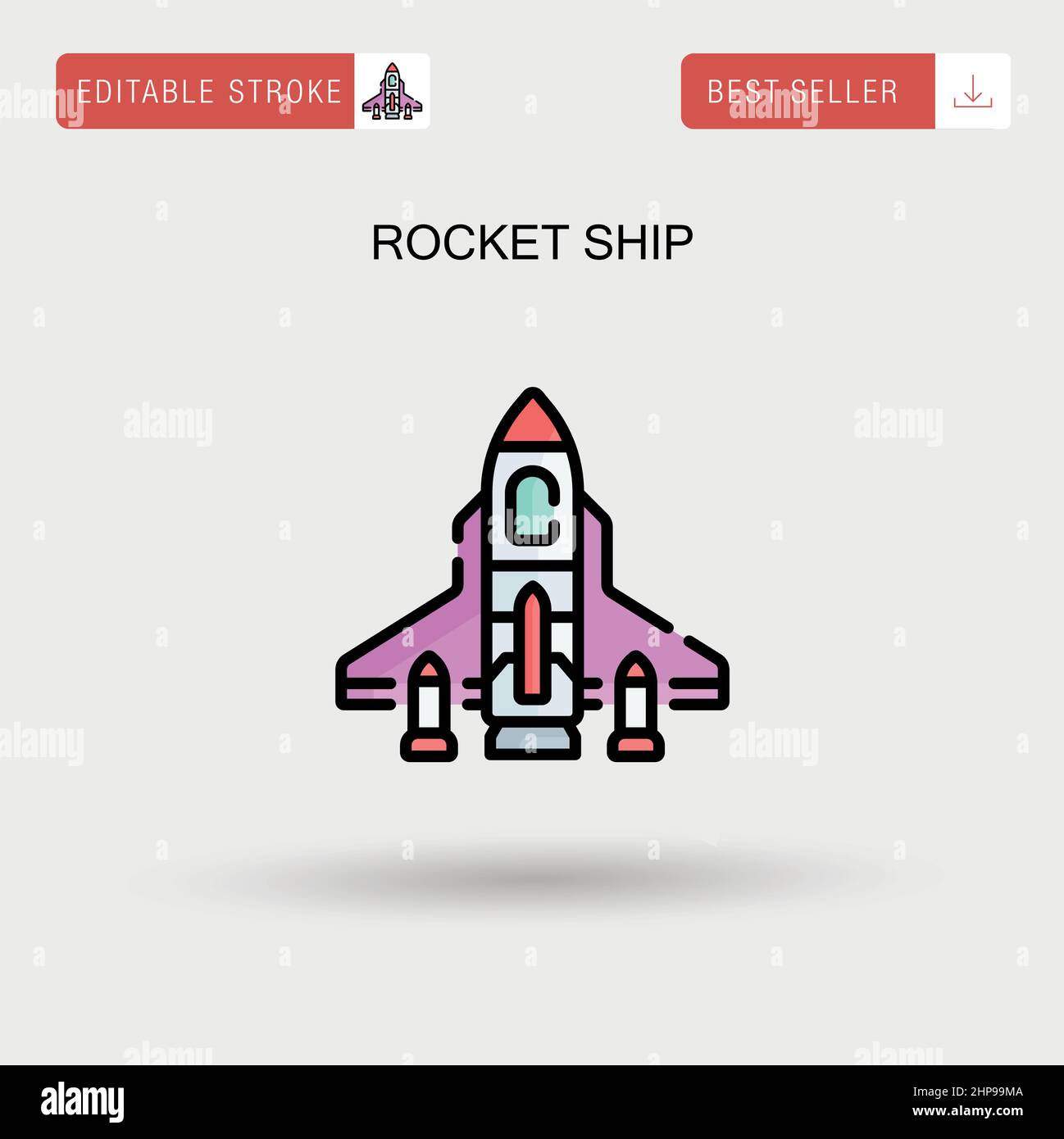 Rocket ship Simple vector icon Stock Vector Image & Art - Alamy
