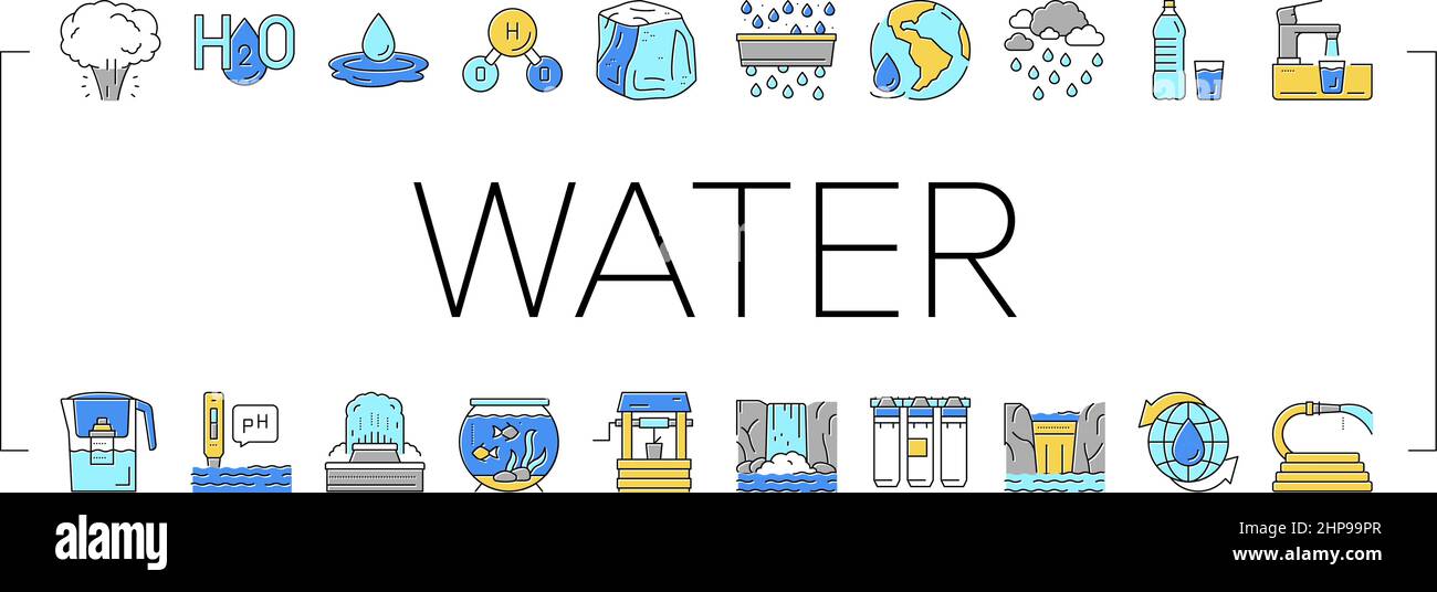 Water Purification Collection Icons Set Vector Stock Vector Image & Art ...