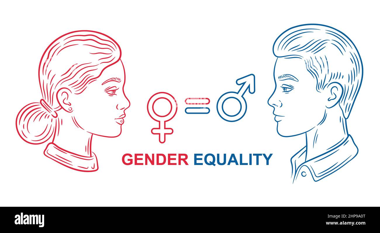 Gender equality, female and male human equal right, no discrimination ...