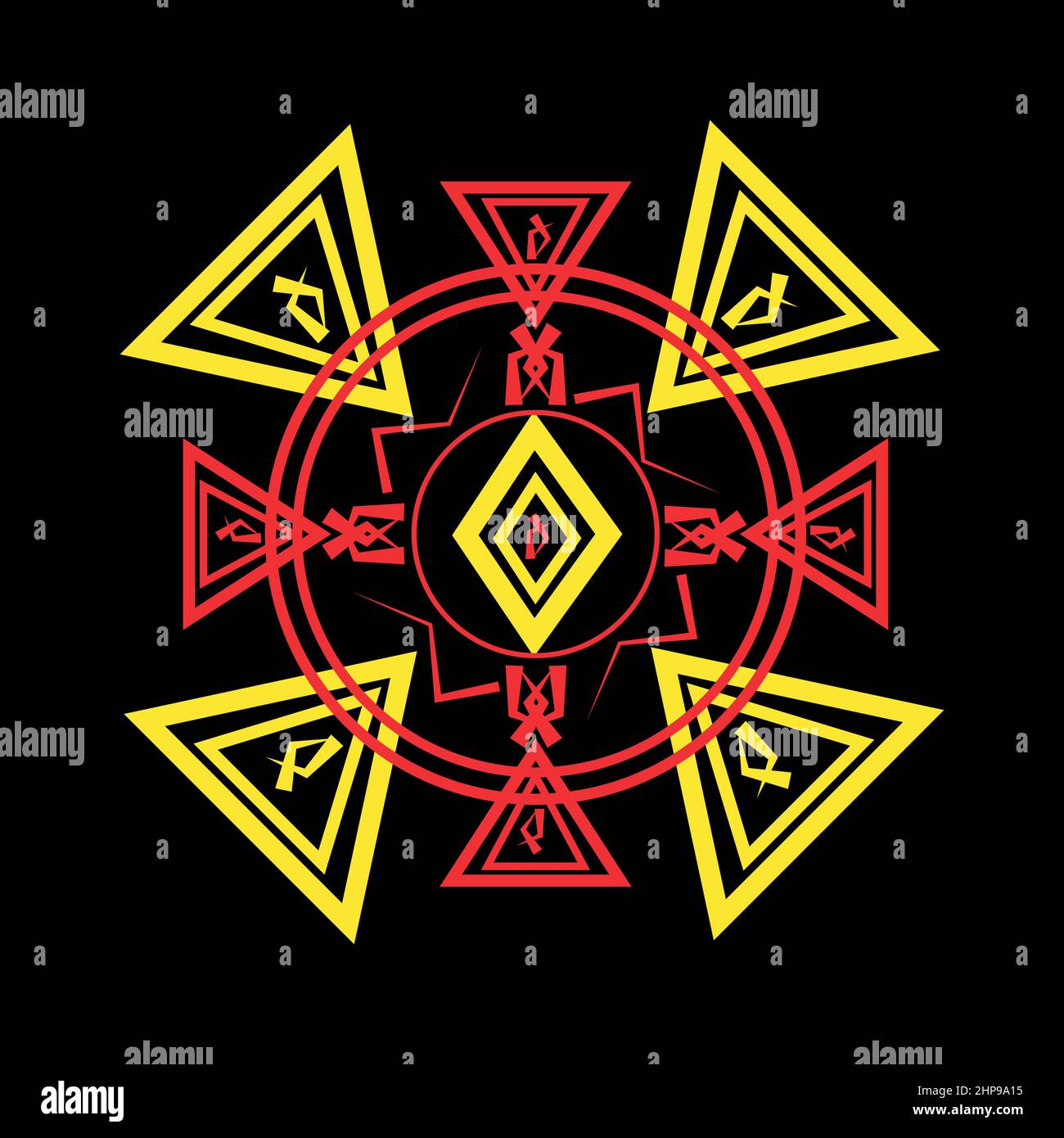 Magic runes Mystical geometry sign Alchemy mystical symbol Stock Vector ...