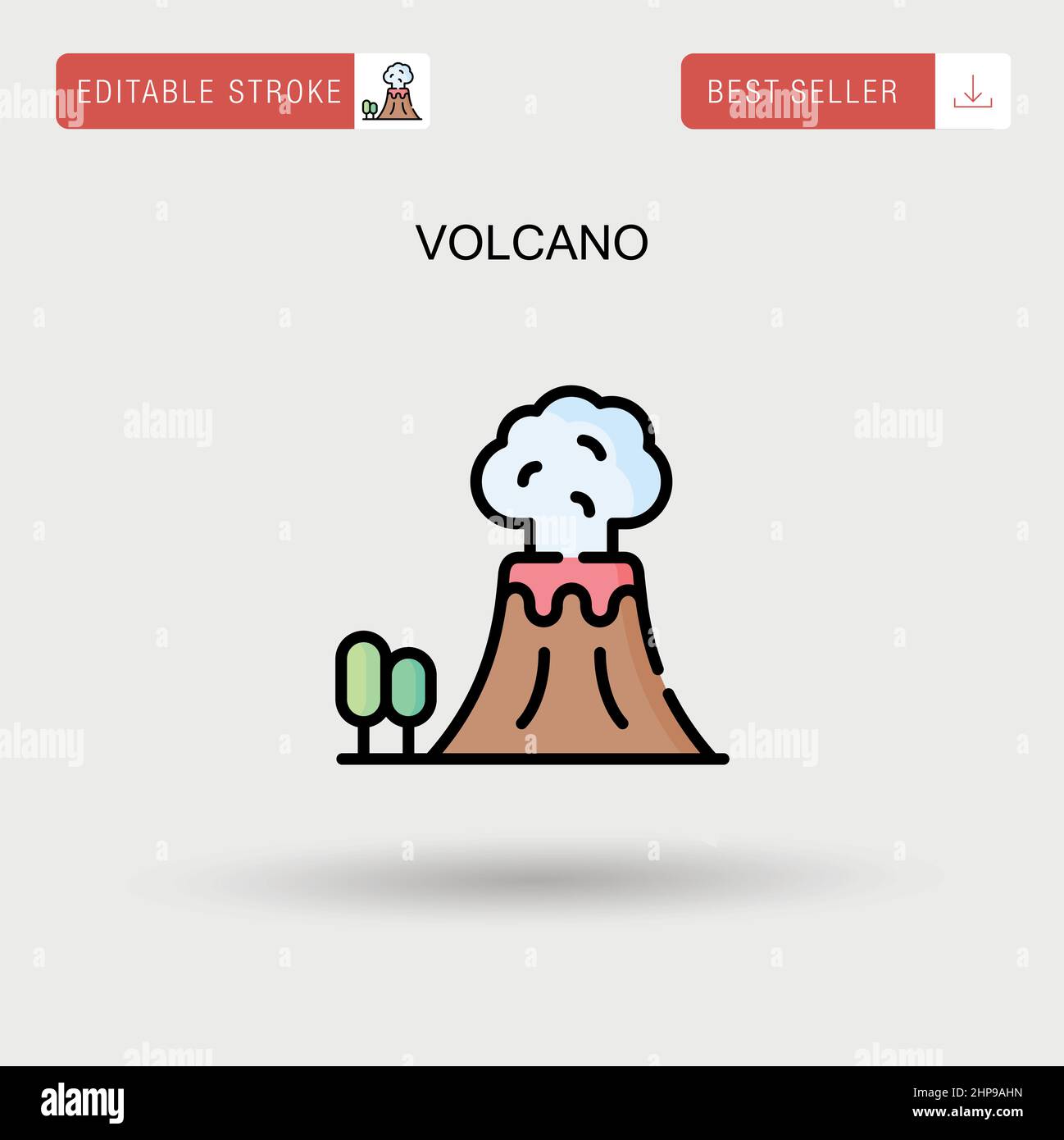 Volcano Simple vector icon Stock Vector Image & Art - Alamy