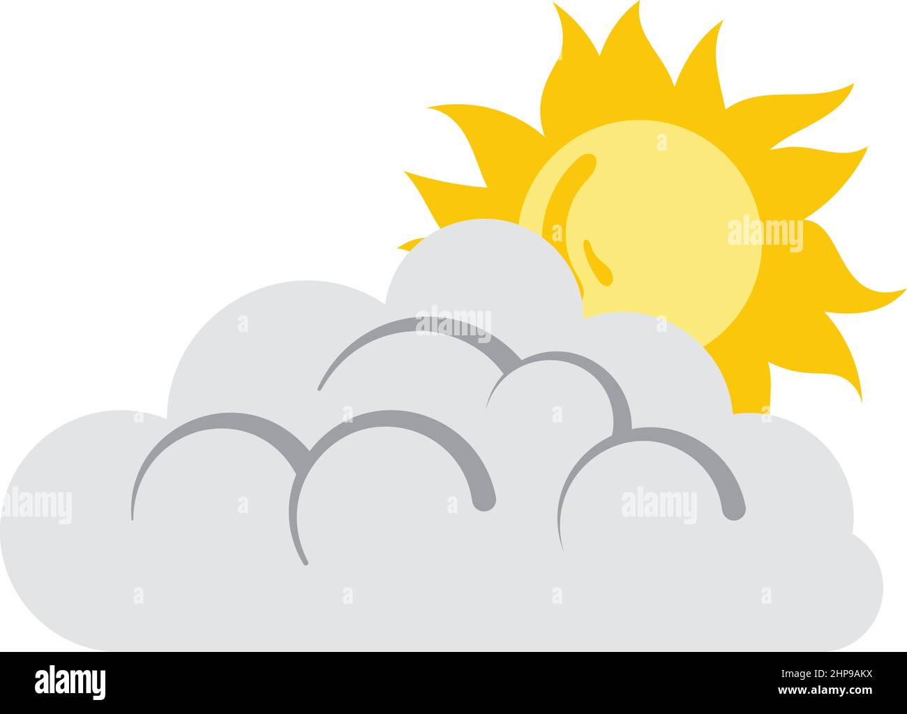 Sun clouds icon flat Stock Vector Images - Alamy