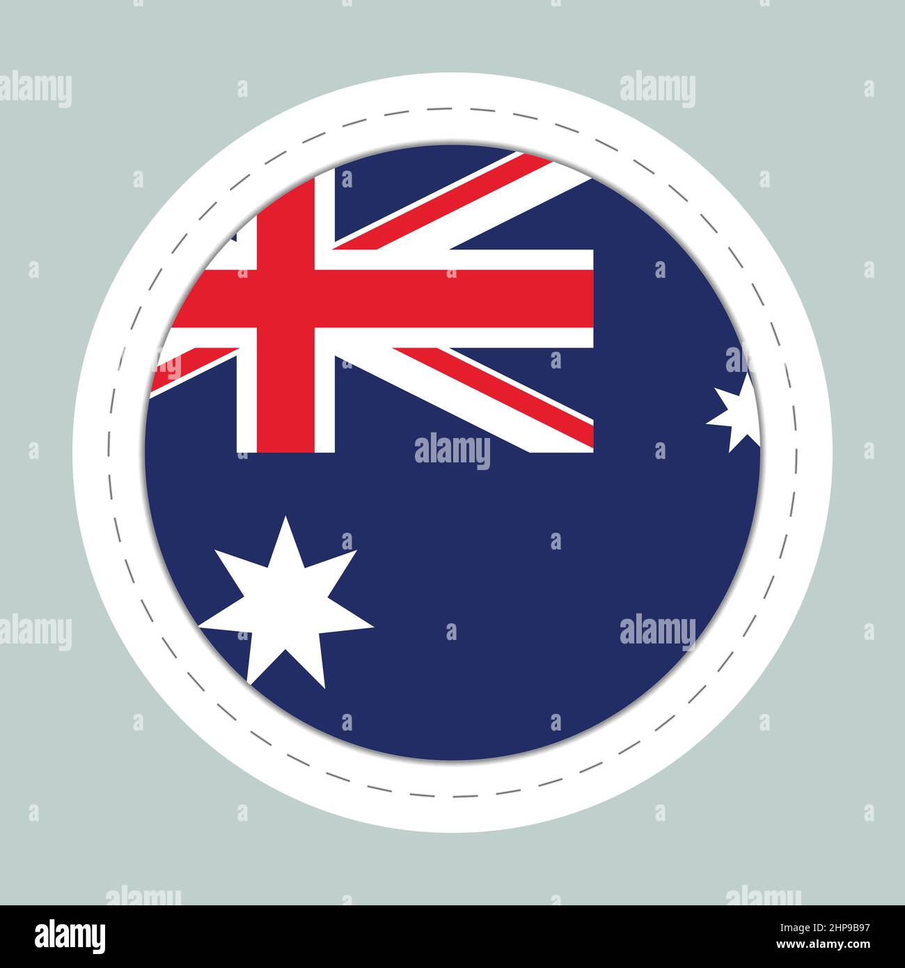 Sticker ball with flag of Australia. Round sphere, template icon ...
