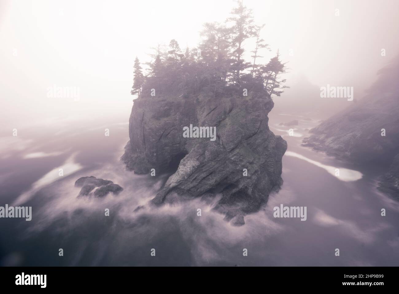 View of volcanic seastacks at Natural Bridges National Monument ...
