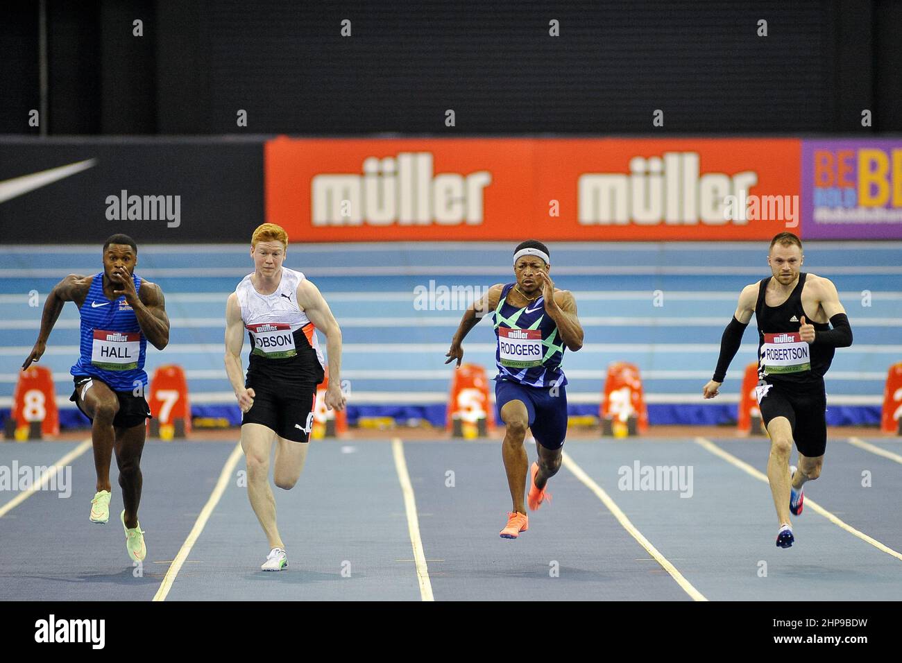 Mens 60m final hi-res stock photography and images - Alamy